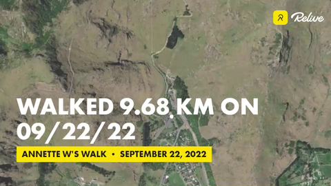 Relive 'Walked 9.68 km on 09/22/22'